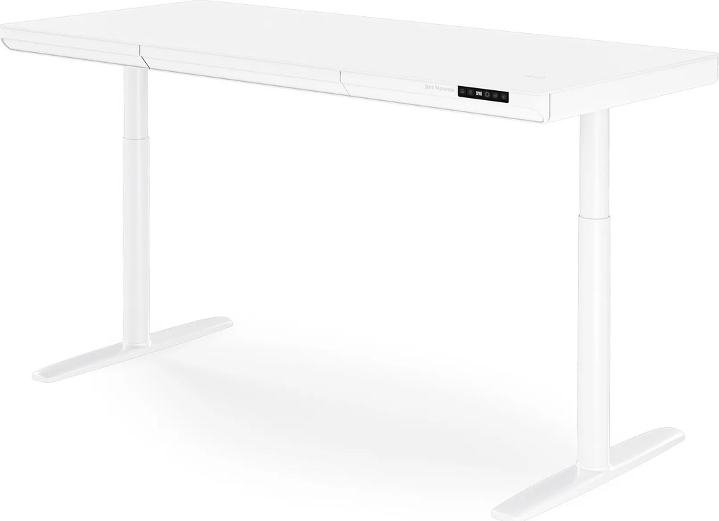 Elektrický psací stůl sit-stand se zásuvkou a bezdrátovou nabíječkou Qi bílý, 1600 mm: ELLIS