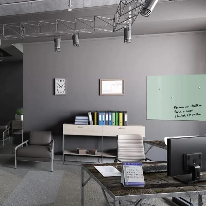 Bílá satinová skleněná pracovní a kancelářská tabule Smatab® - 120 × 180 cm