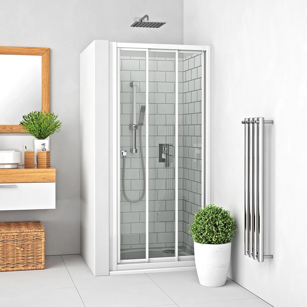 Sprchové dveře posuvné s oboustranným vstupem PD3N 1900 mm 950–1005 505 Rugiada S Bílý PD3N/1000 413-1000000-04-16