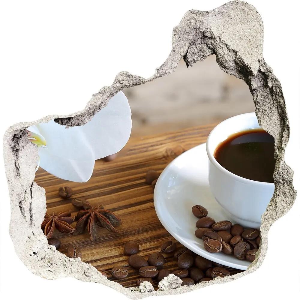 Wallmuralia Nálepka 3D díra Šálek kávy 75x75 cm