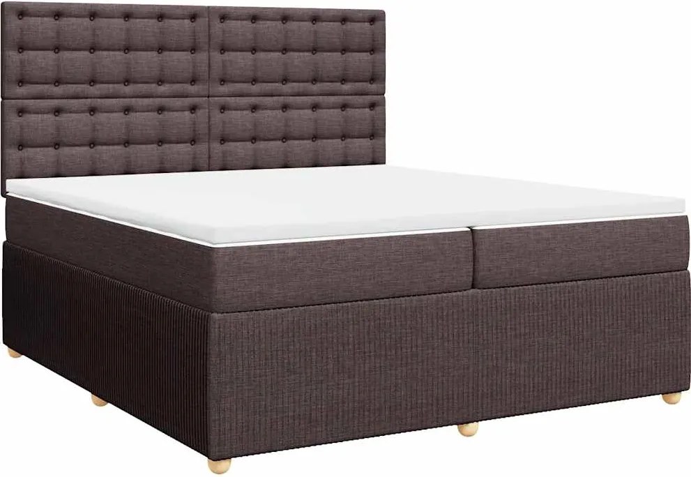 Box spring postel s matrací tmavě hnědá 200x200 cm textil 3292180