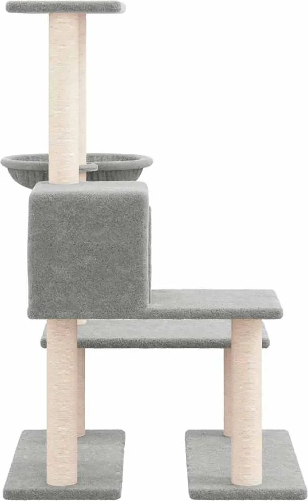 Škrabadlo pro kočky se sisalovými sloupky světle šedé 94,5 cm 171640