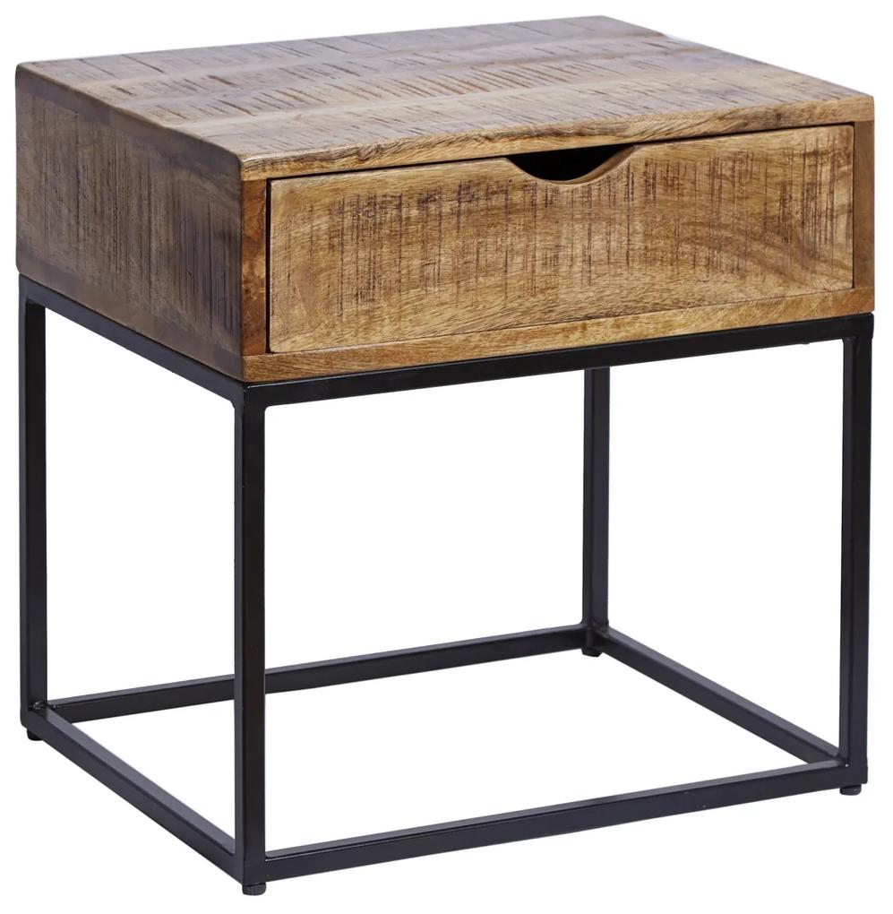 Noble Home Noční stolek Kardano, 45 cm, mango, přírodní