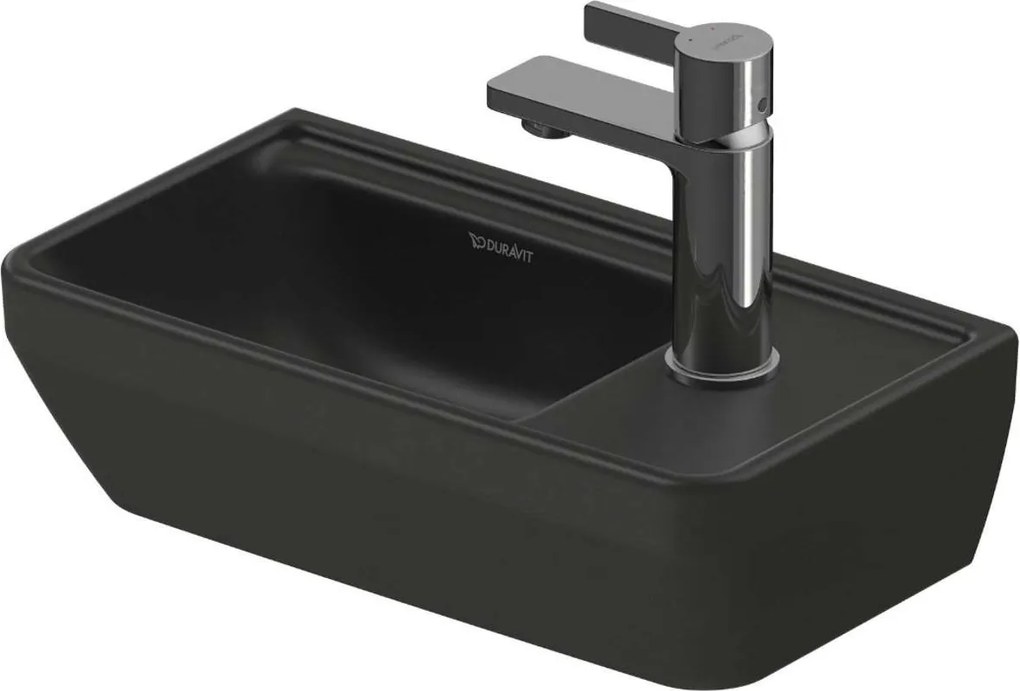 Duravit D-Neo - Umývátko 40x22 cm, bez přepadu, otvor pro baterii vpravo, antracit 0739401341