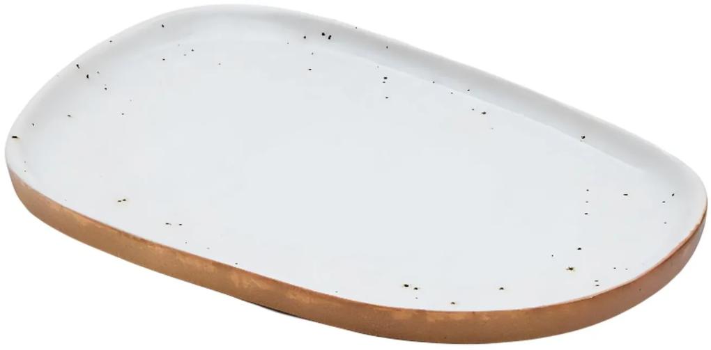 Bílá keramická servírovací miska Kave Home Publia 18 x 12 cm