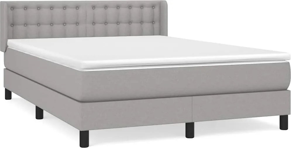 Box spring postel s matrací světle šedá 140 x 200 cm textil 3130033