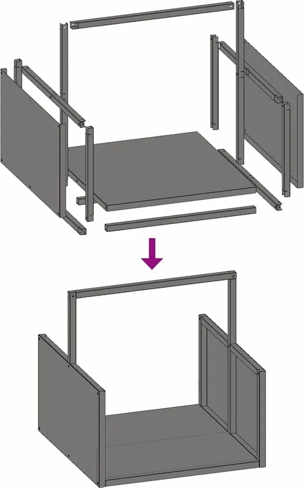 vidaXL Stojan na palivové dřevo Ocel válcovaná za studena [864274] Barva: antracitová