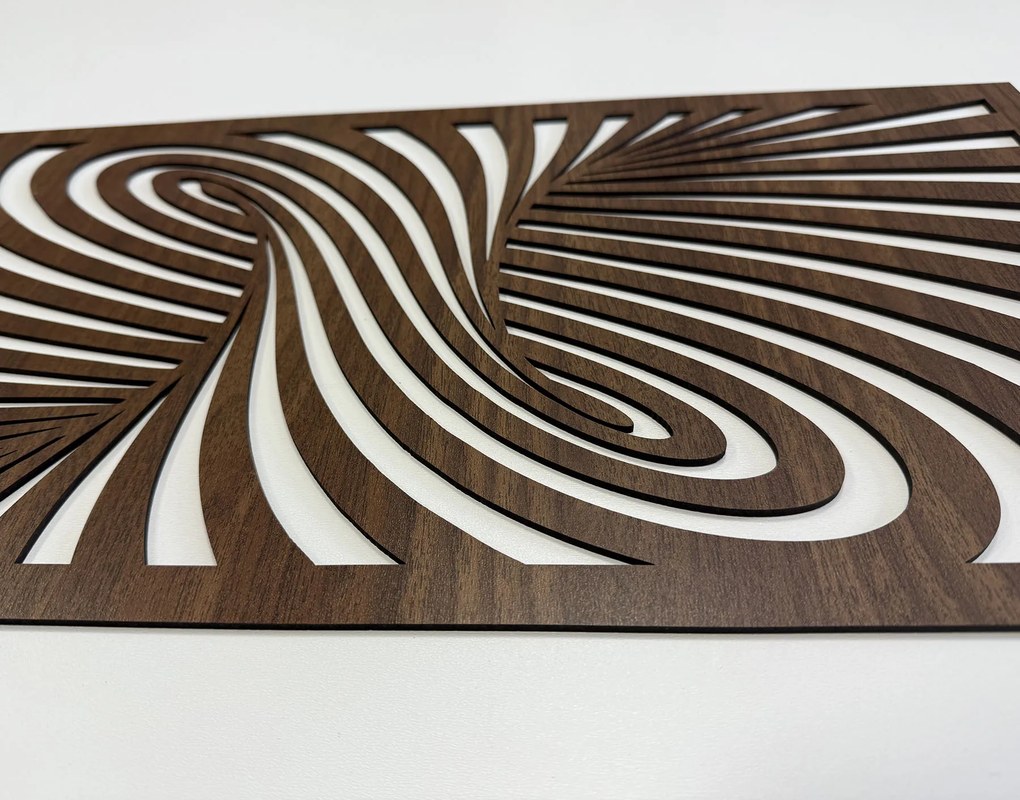 dřevo života Dřevěný panel Worm Hole - IHNED K ODESLÁNÍ Zvolte rozměr (cm): 30x60, Zvolte barvu dekoru: Ořech