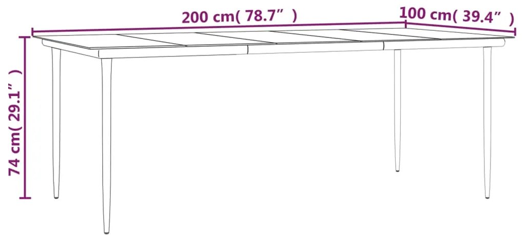 7dílný zahradní jídelní set černý ocel a textilen,  3200708