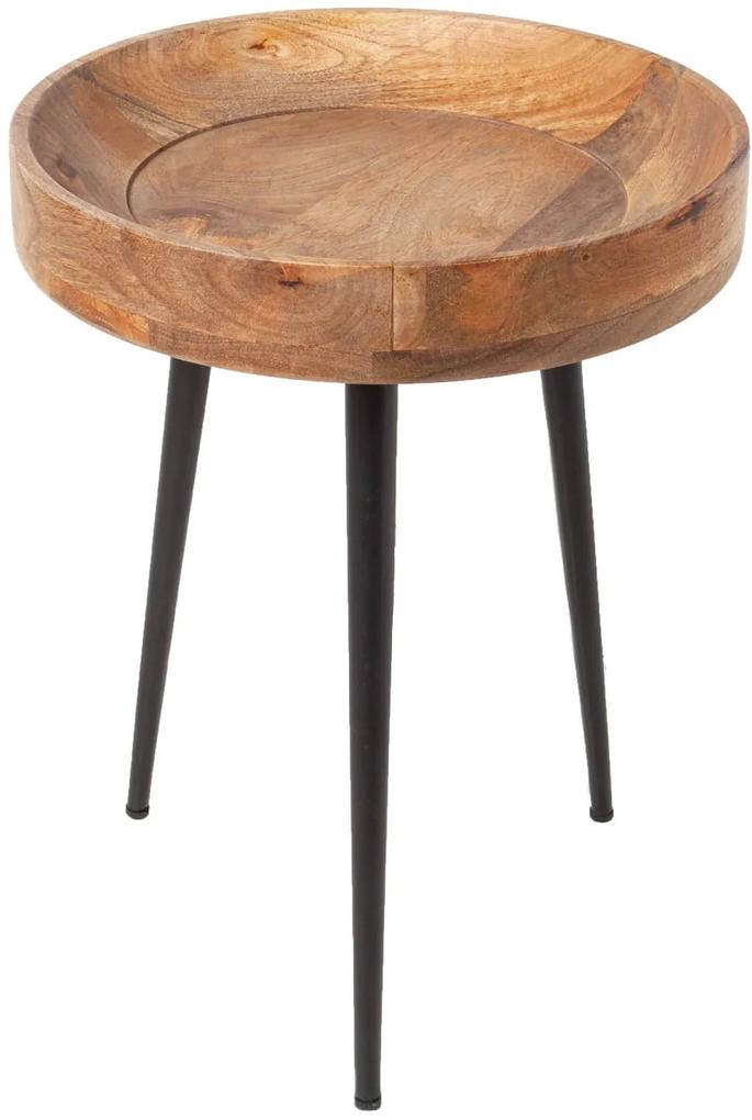 Moebel Living Masivní dřevěný odkládací stolek Marigo 35 cm