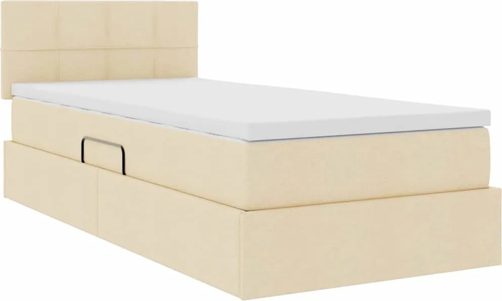 Postel s úložným prostorem a matrací Krémová 90 x 200 cm Samet 3370486
