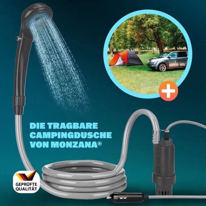Kempingová přenosná sprcha na 12V, antracit 109609