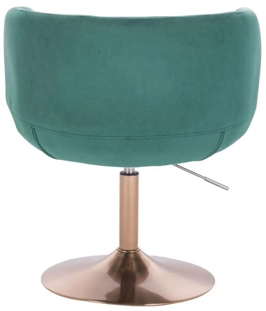 LuxuryForm DESIGN Otočné křeslo MONTANA VELUR na zlatém talíři - zelené