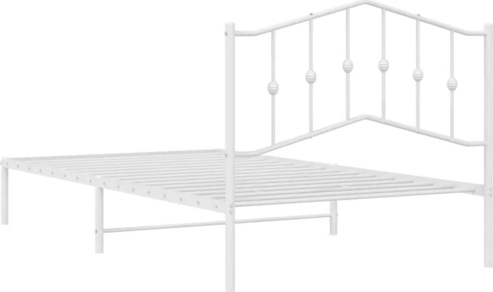 vidaXL Kovový rám postele s čelem 100 x 200 cm [373833] Barva: Bílá