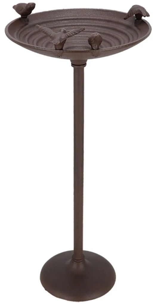 Napajedlo pro ptáky na noze Stripe, 60x27 cm, litina, hnědá