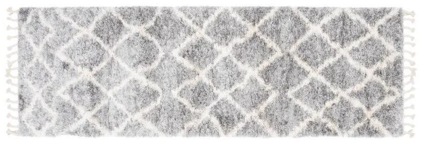 Kusový koberec shaggy Axaya šedý atyp 70x250cm