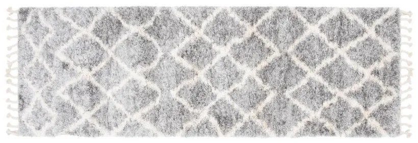 Kusový koberec shaggy Axaya šedý atyp 80x300cm