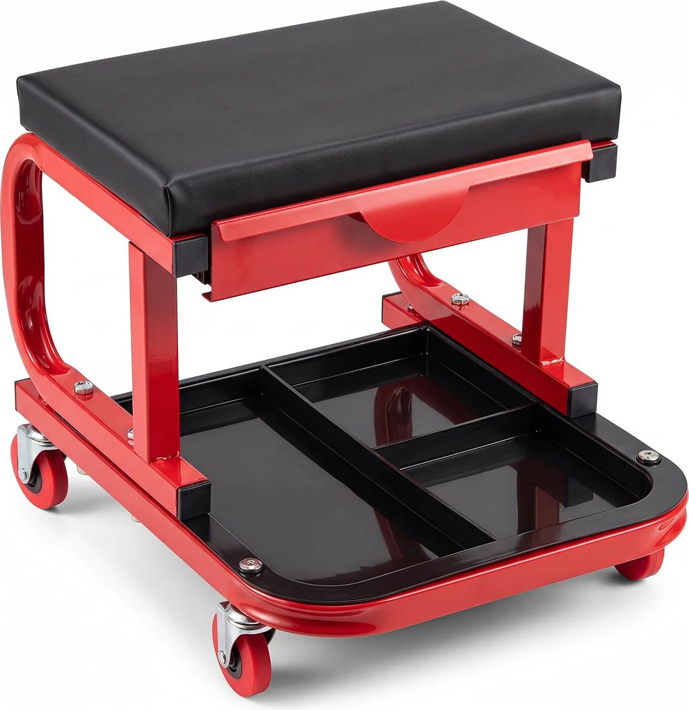 Costway Pojízdná dílenská stolička s magnetickou zásuvkou, 150 kg