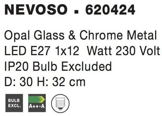 Nova Luce Stropní svítidlo NEVOSO opálové sklo, 30cm, E27 1x12W Barva: Bílá