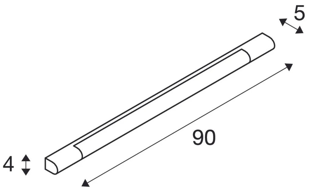 SLV 149772 Trukko 90, nástěnné svítidlo nad zrcadlo, LED 12W 3000K, chrom, délka 90 cm, IP44