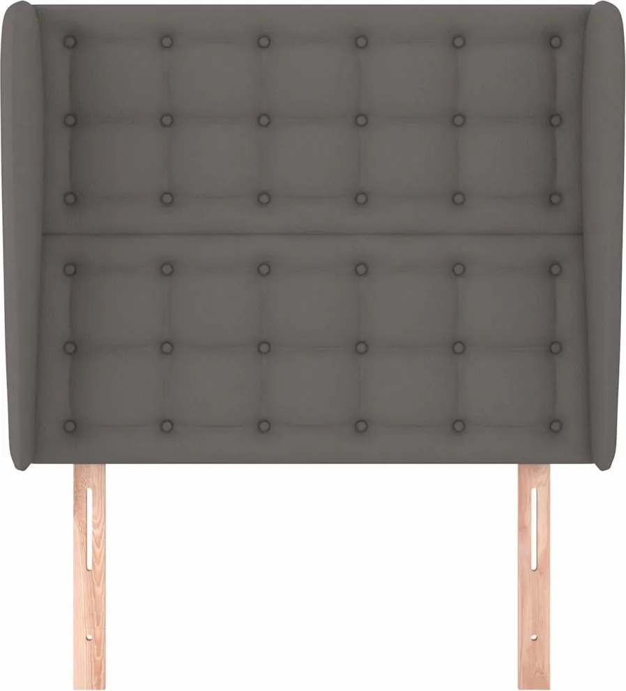 Čelo postele typu ušák šedá 93x23x118/128 cm umělá kůže 3118038