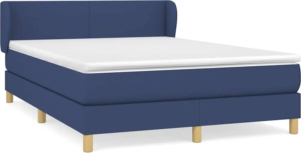 Box spring postel s matrací modrá 140x190 cm textil 3126643