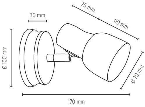 Spot-Light 2239176 - Nástěnné bodové svítidlo SVANTJE 1xE14/40W/230V