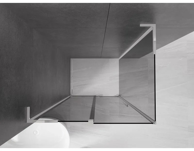 Mexen Velar L, sprchový kout s posuvnými dveřmi 100 x 120 cm, 8mm šedé sklo, chromová, 871-100-120-43-01