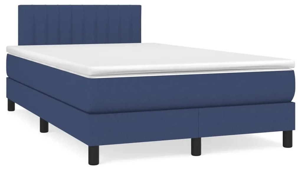 Box spring postel s matrací a LED modrá 120x190 cm textil 3270059