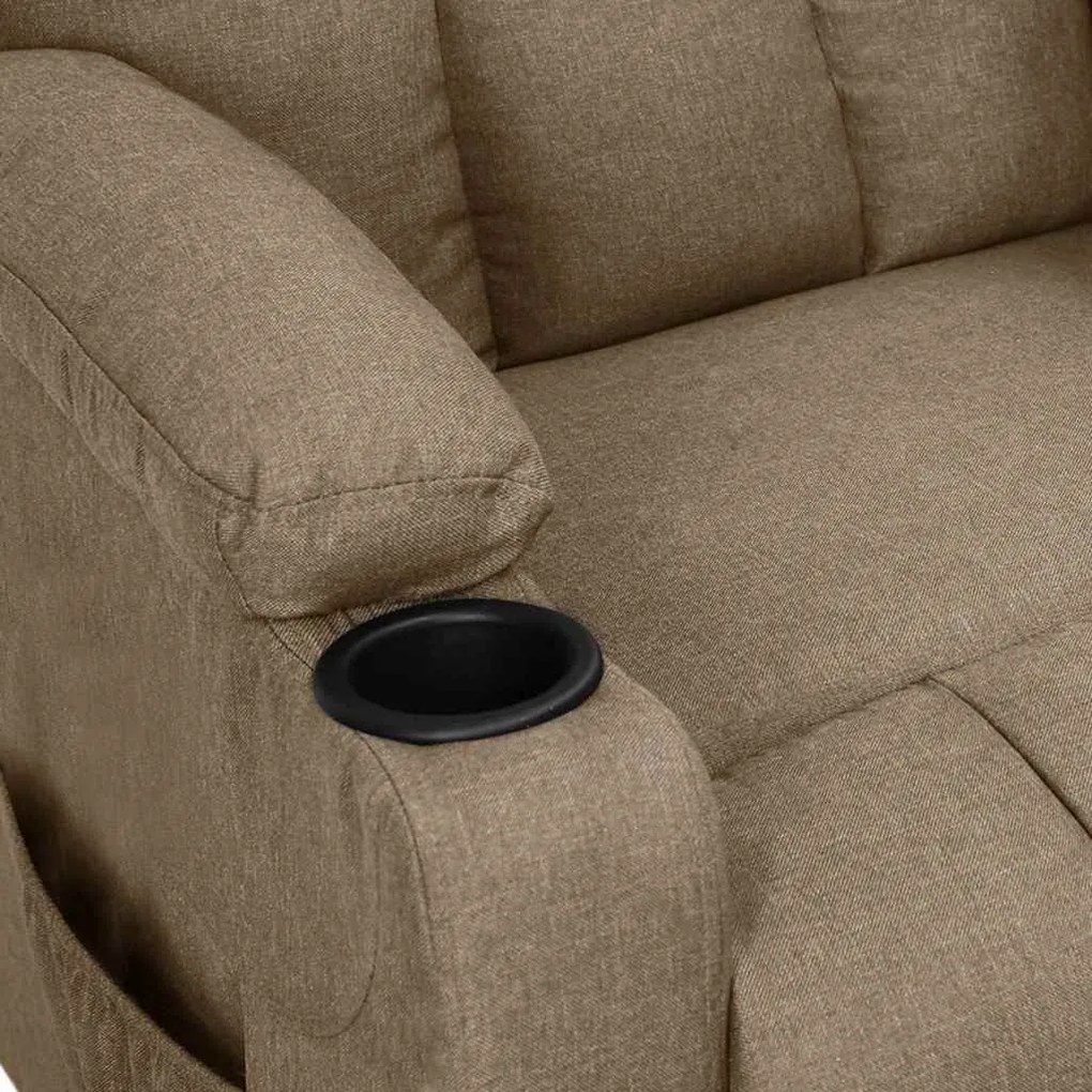 Elektrické masážní křeslo taupe textil 3098835