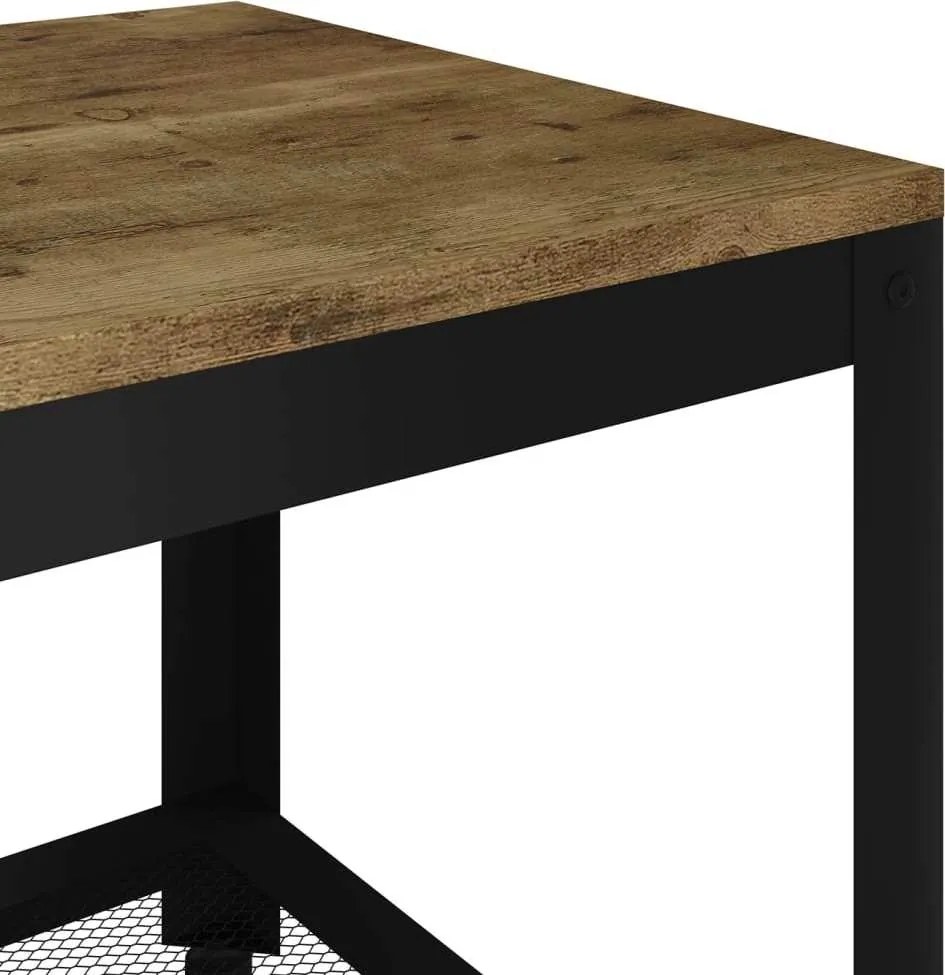 vidaXL Konferenční stolek a černý 90 x 45 x 45 cm MDF a železo [286082] Barva: Šedá