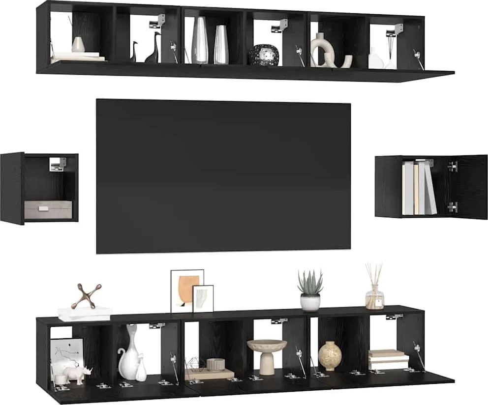 Sestava TV skříněk 8 ks Černý dub Kompozitní dřevo 3393154