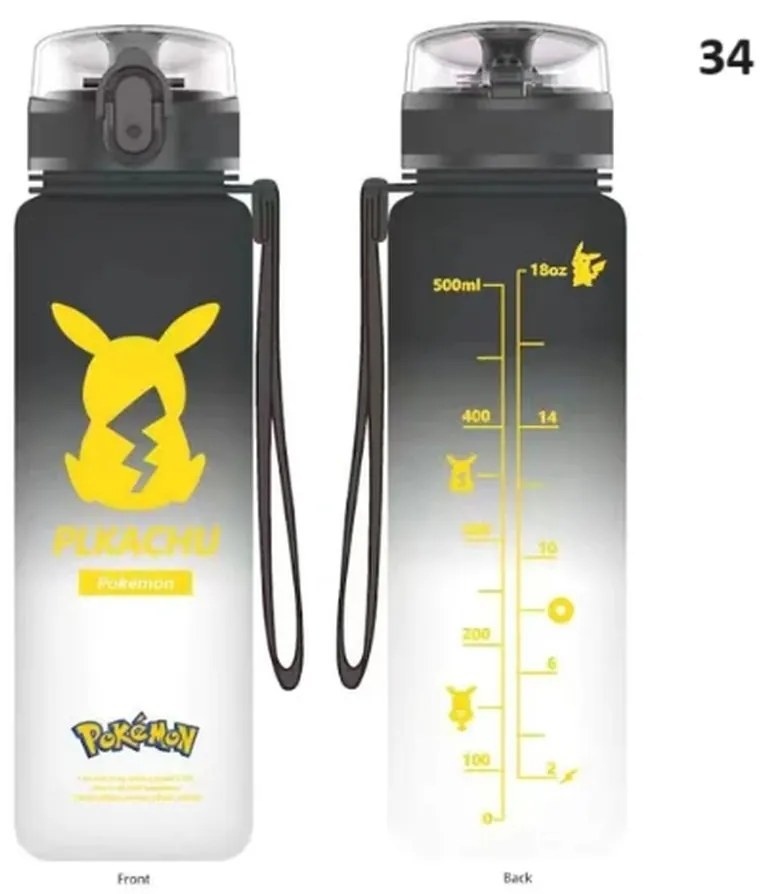 Plastová láhev s motivem Pokémonů (560 ml) Barva: 34