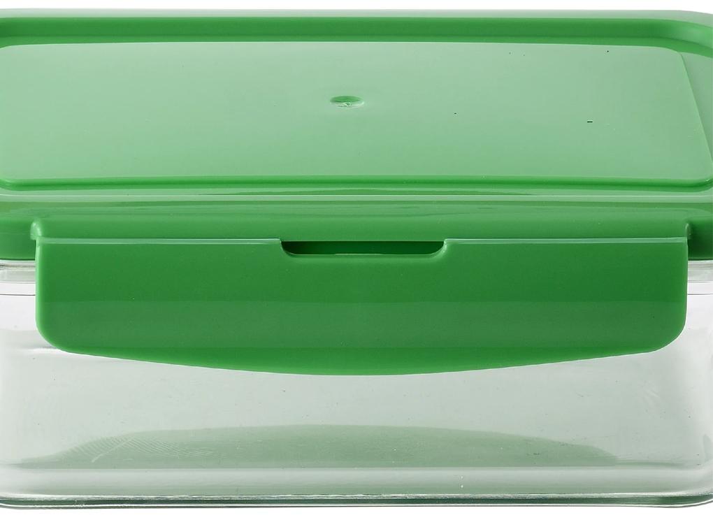 Dóza na potraviny z borosilikátového skla s víkem United Colors of Benetton / 1860 ml / polypropylen / transparentní / zelené víko