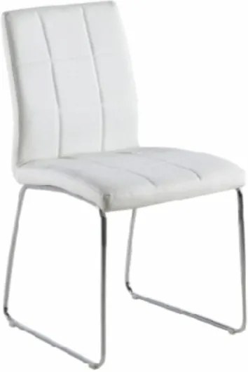 Židle, bílá ekokůže + chrom nohy, SIDA