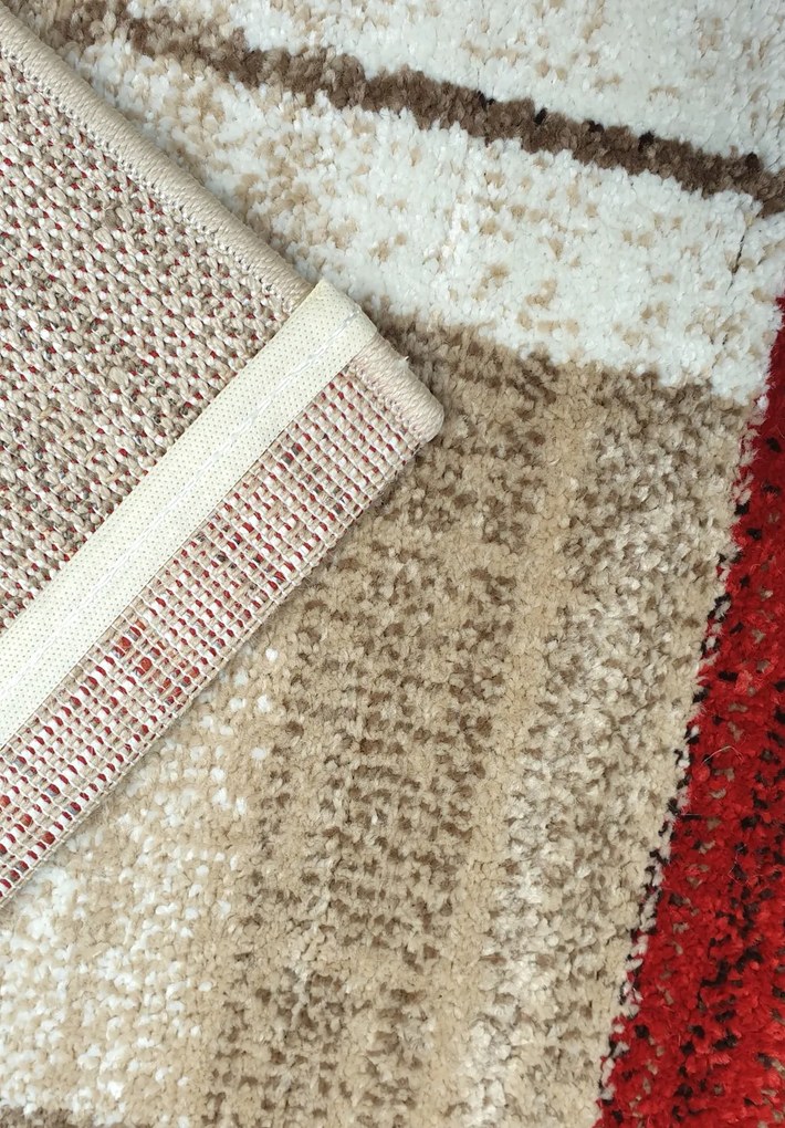 Spoltex, Kusový koberec Florentina 613-64 beige/red, 120x170, béžová, obývací pokoj