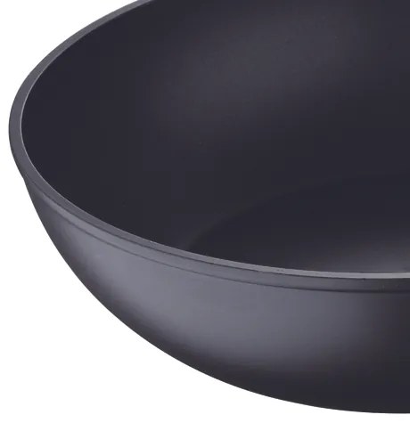 Wok pánev z kovaného hliníku Masterpro / 28 x 7,2 cm / černá