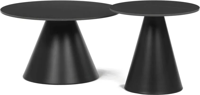 Konferenční stolek 70x70x41cm CT-F4118 BK, keramika, mramor