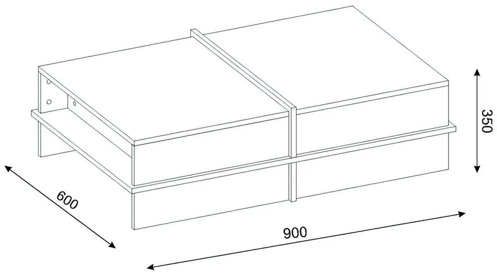 Casarredo Konferenční stolek PUNO bílá/ořech