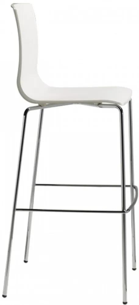 SCAB - Barová židle ALICE nízká - bílá/chrom