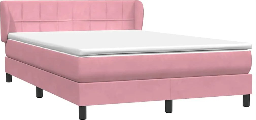 Box spring postel s matrací růžová 160x210 cm samet 3317534