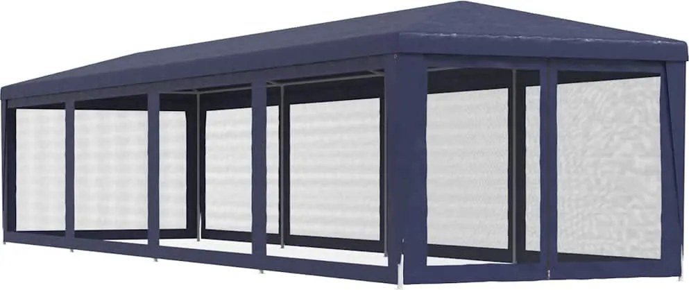 Party stan s 10 síťovanými bočnicemi modrý 3 x 12 m HDPE 319247
