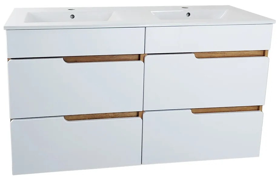 Comodo Koupelnová skříňka s keramickým dvojumyvadlem Doris 120-4Z