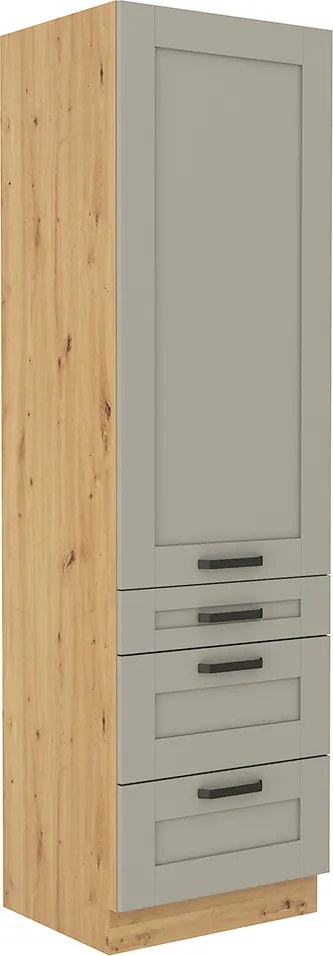 LUNA sa | vysoká skříňka 60 DKS-210 3S 1F potravinová | 60 cm | UNI dvířka | artisan/světle šedá