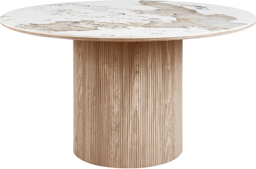 Kulatý jídelní stůl s deskou v dekoru mramoru ø 140 cm Athens – House Nordic