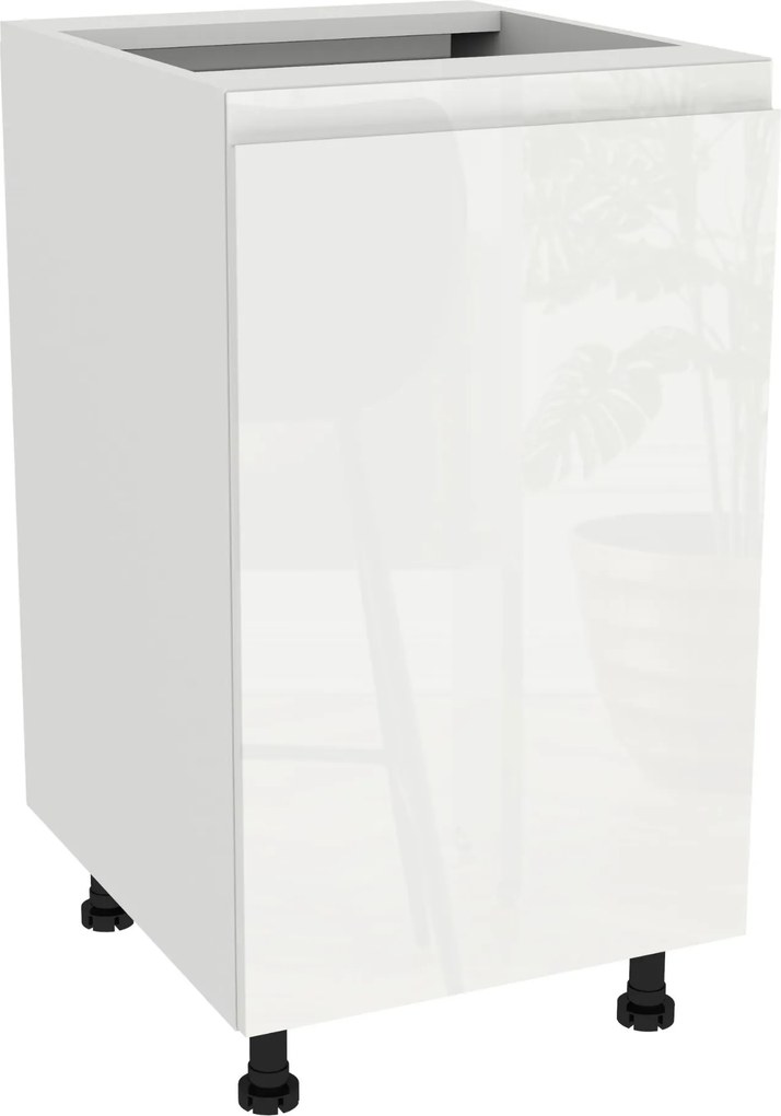 Dolní kuchyňská skříňka 45 Frezo Bílá přední strana Bezúchytková Bílá Akryl Lesk