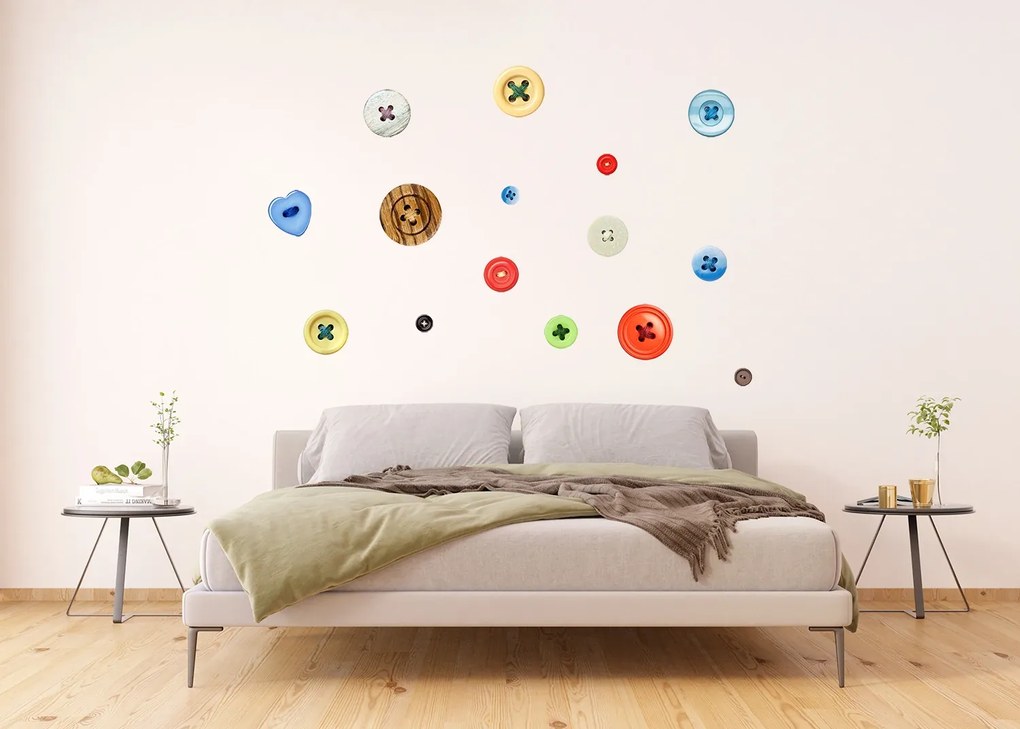 Samolepka na zeď Barevné Knoflíky | 65 x 85 cm | DF1027