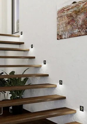 Zápustné orientační LED svítidlo EGLO Mecinos černé 99644 3000K teplá bílá