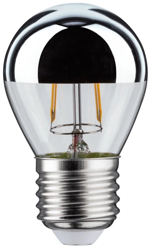 Paulmann 28664 LED žárovka se stříbrným vrchlíkem, 2,6W LED 2700K E27, výška 7,2 cm