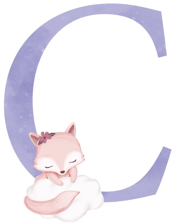 Abeceda písmena s liškou - Obraz, Plakát Velikost: B2 - 50x70 cm, Volba rámu: s černým rámem, Písmeno: Y